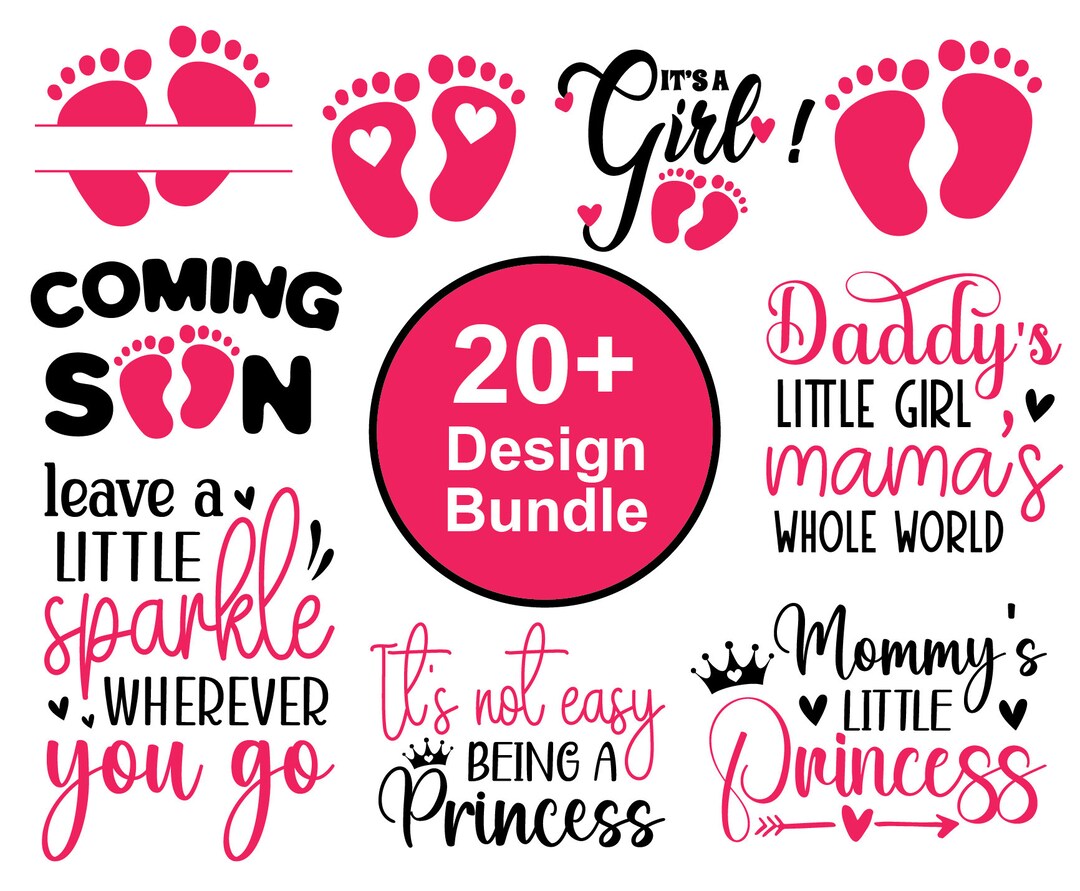 Baby Girl Svg Bundle, Little Girl Svg Bundle, Newborn Baby Svg, Baby ...