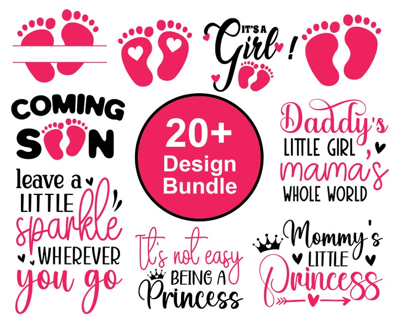 Baby Girl Svg Bundle, Little Girl Svg Bundle, Newborn Baby Svg, Baby ...