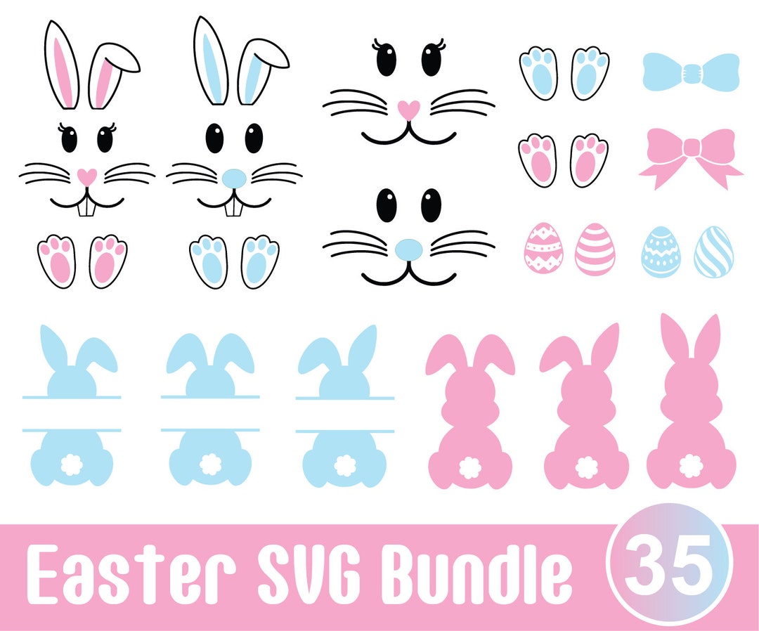 Bunny Face SVG Bundle, Easter Bunny Svg, Bunny Svg, Bunny Eras Svg ...