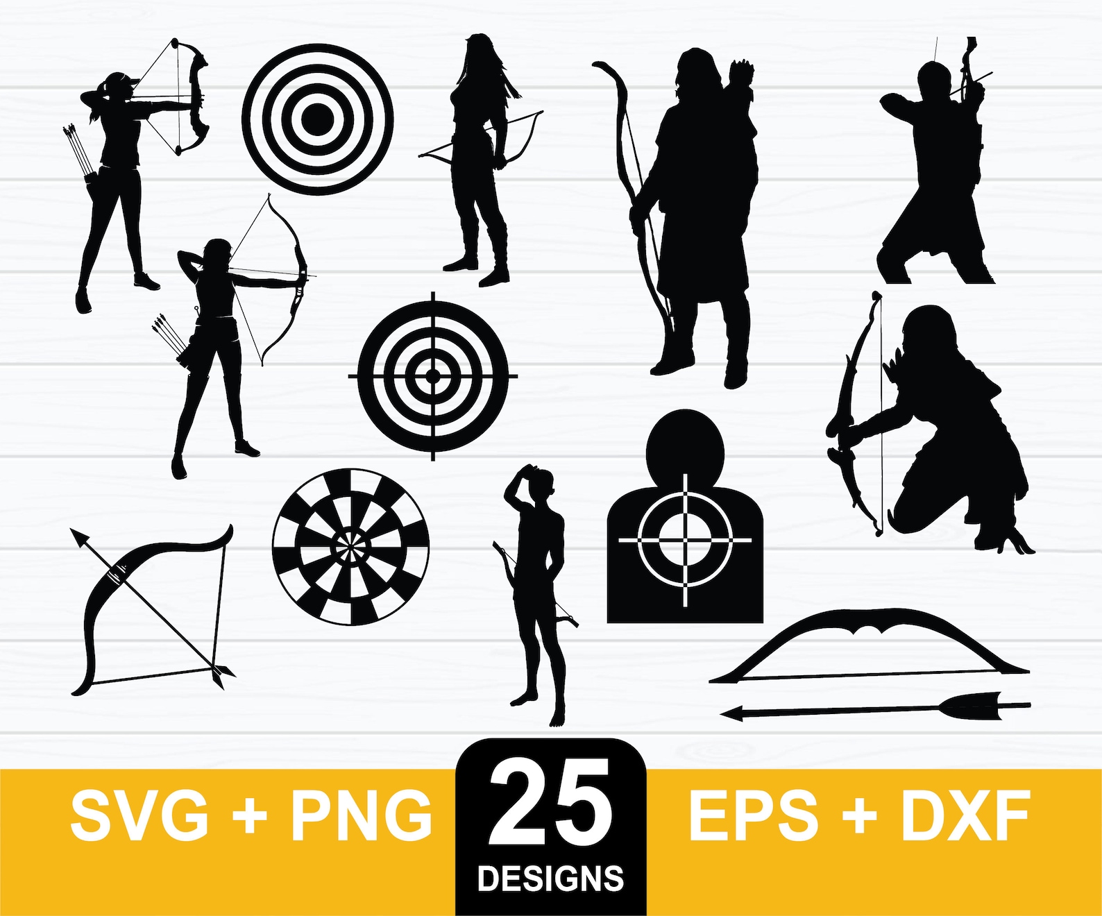 Archery Svg Bundle, Archer Svg Bundle, Bow and Arrow Svg Bundle, Hunter ...