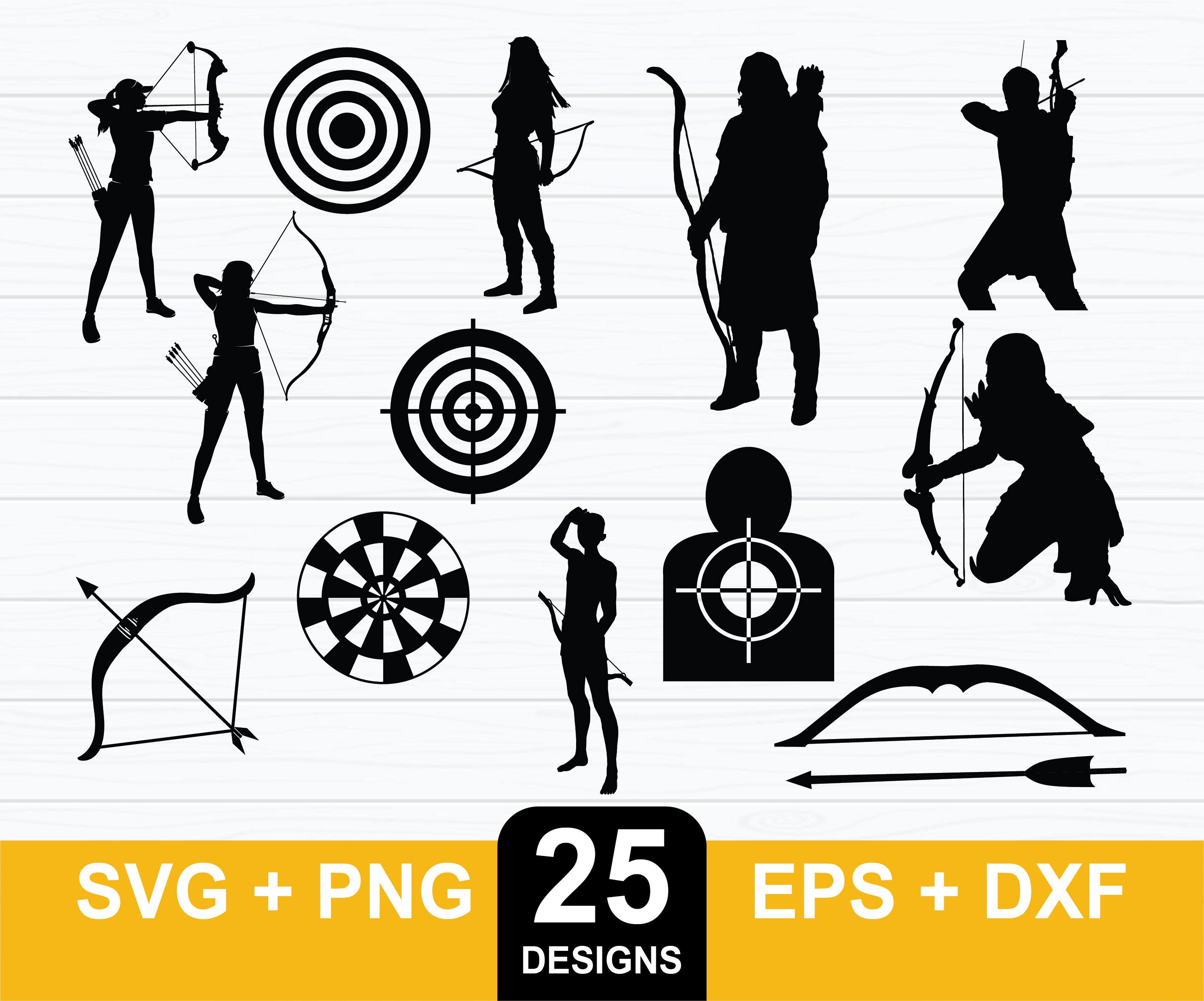Archery Svg Bundle, Archer Svg Bundle, Bow and Arrow Svg Bundle, Hunter ...