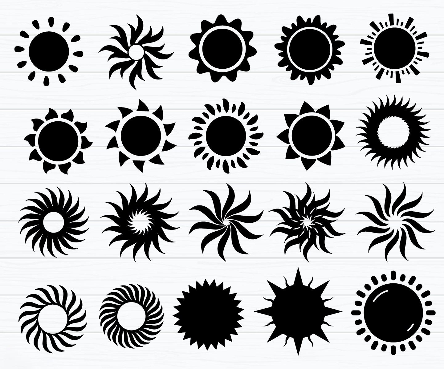 Sun Svg Bundle, Sun Svg Cut File, Sunrise Svg Bundle, Sunrise Clipart ...