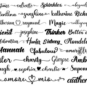 The Ultimate 200 Calligraphy Procreate Fonts, Procreate Font Bundle, Heart Font, Calligraphy ...