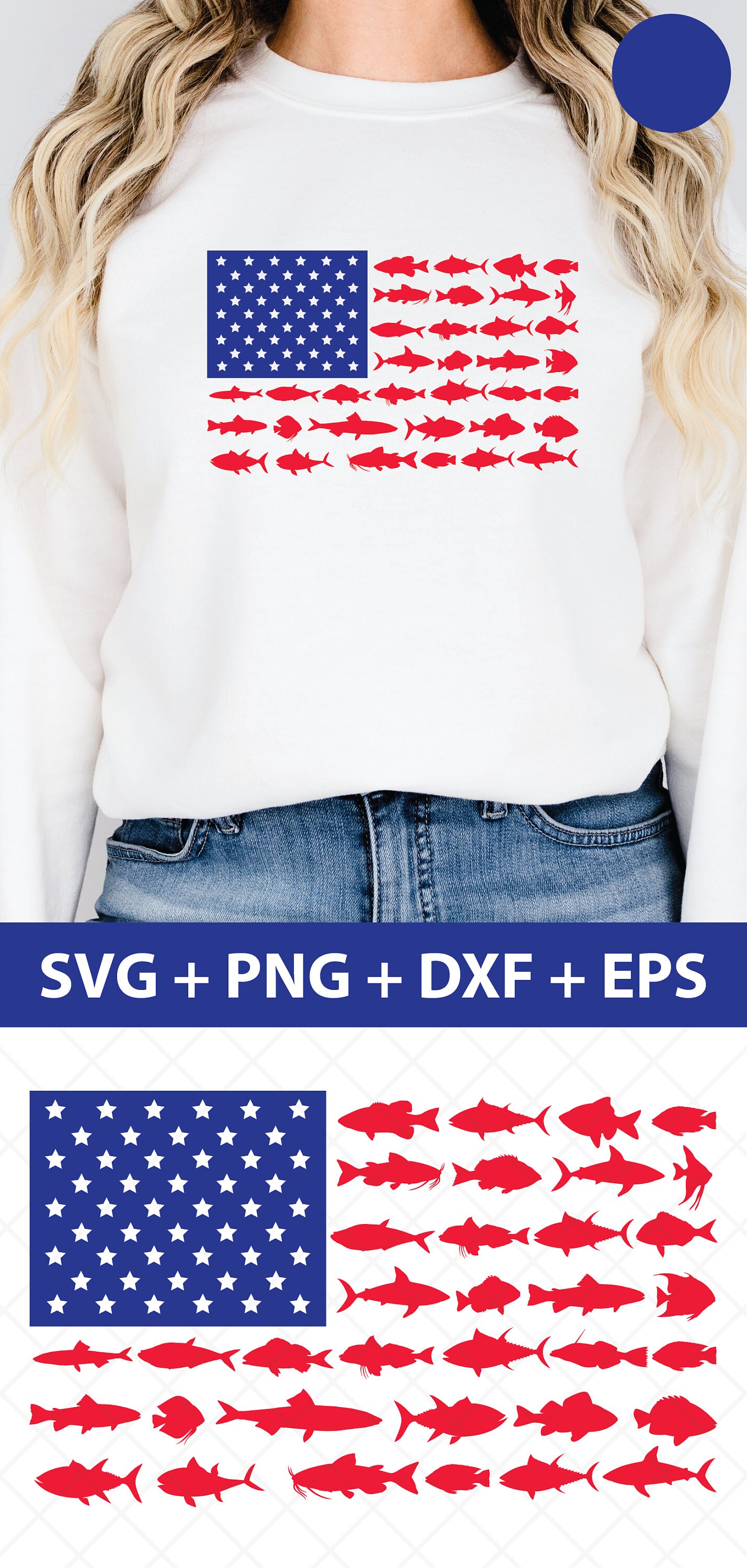American Fishing Flag Svg, Distressed Svg, USA Fisherman Svg, Fish Flag ...