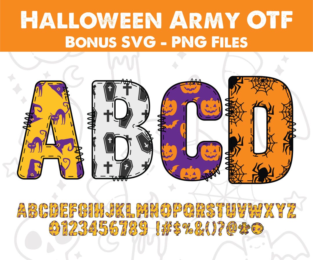 Halloween Font Png, Font Svg, Halloween Alphabet Svg, Halloween Day ...