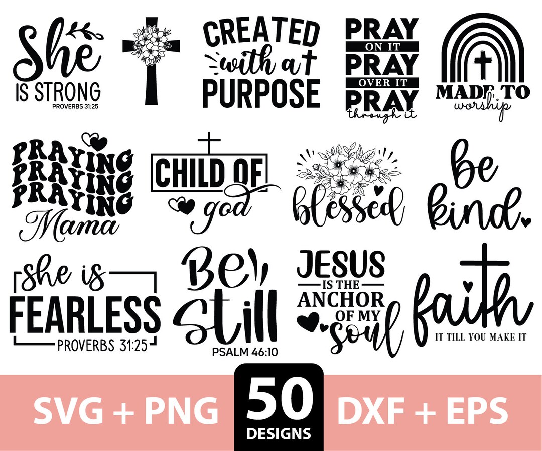 50 Christian Svg Bundle, Bible Verse Svg Bundle, Christian Svg ...