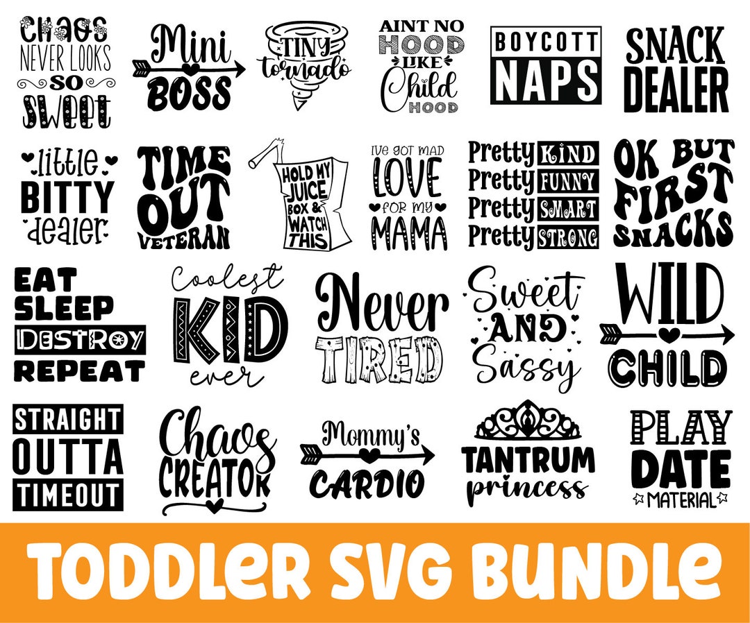 33 Toddler Svg Bundle, Kids Toddler Svg Bundle, Funny Toddler Svg, Baby ...