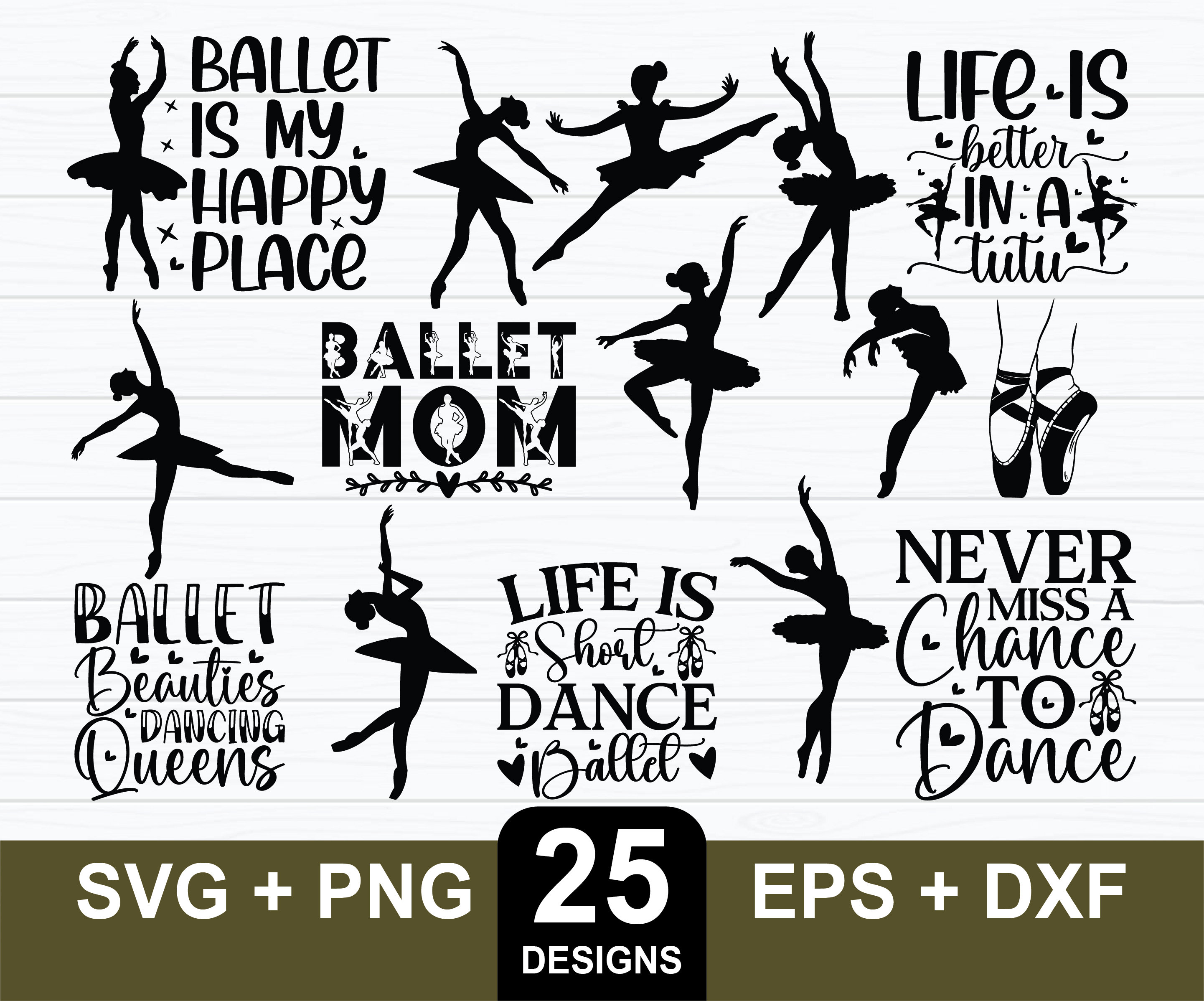 Ballet Dancer Svg Bundle, 25 Dance Svg Bundle, Dance Quote Svg Bundle ...