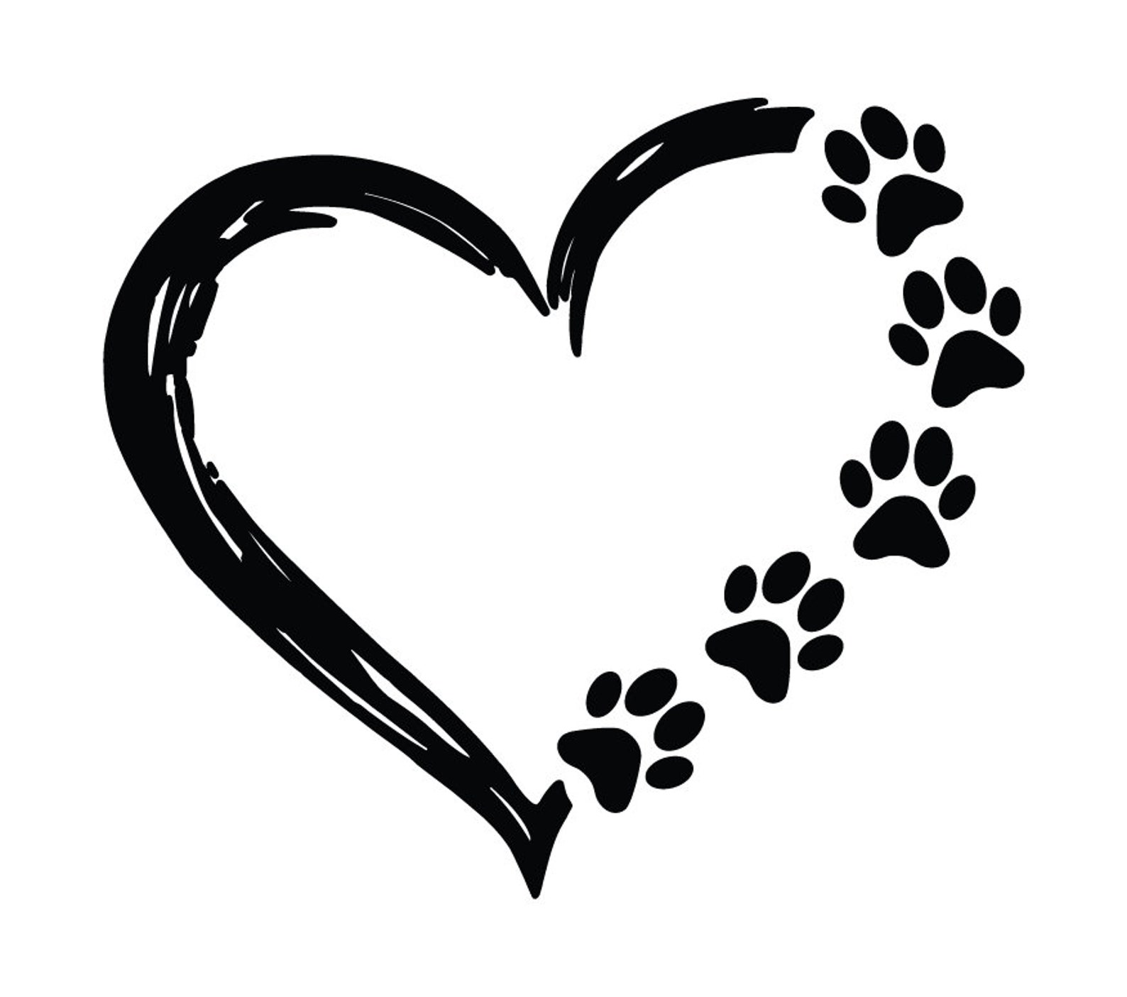 Heart Paw Svg Bundle, Paw Print Svg Bundle, Dog Paw Svg, Custome Heart ...