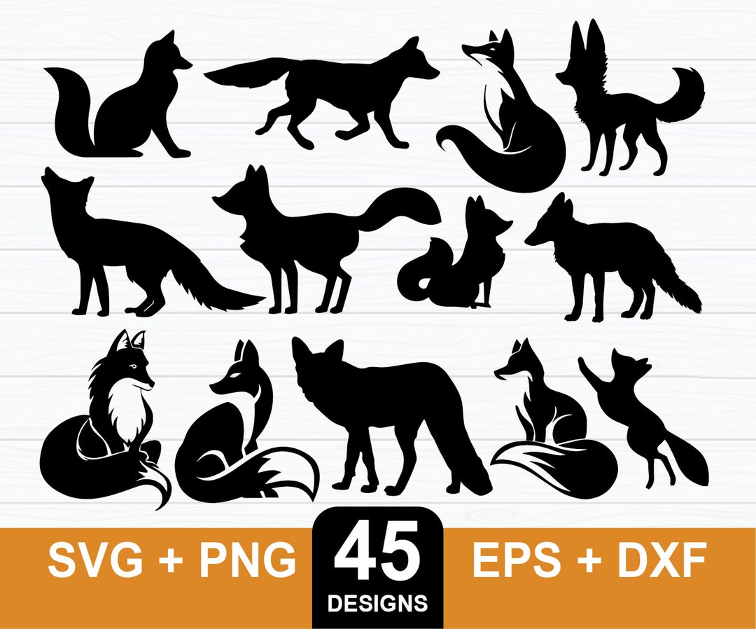 45 Fox Bundle Svg, Little Fox Svg, Forest Animal Svg, Woodland Animal ...