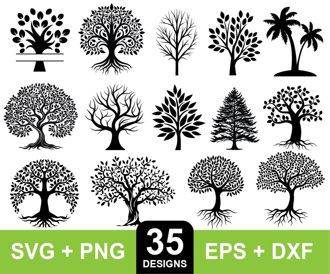 35 Tree Svg Bundle, Tree of Life Svg Bundle, Tree Bundle Svg, Tree of ...
