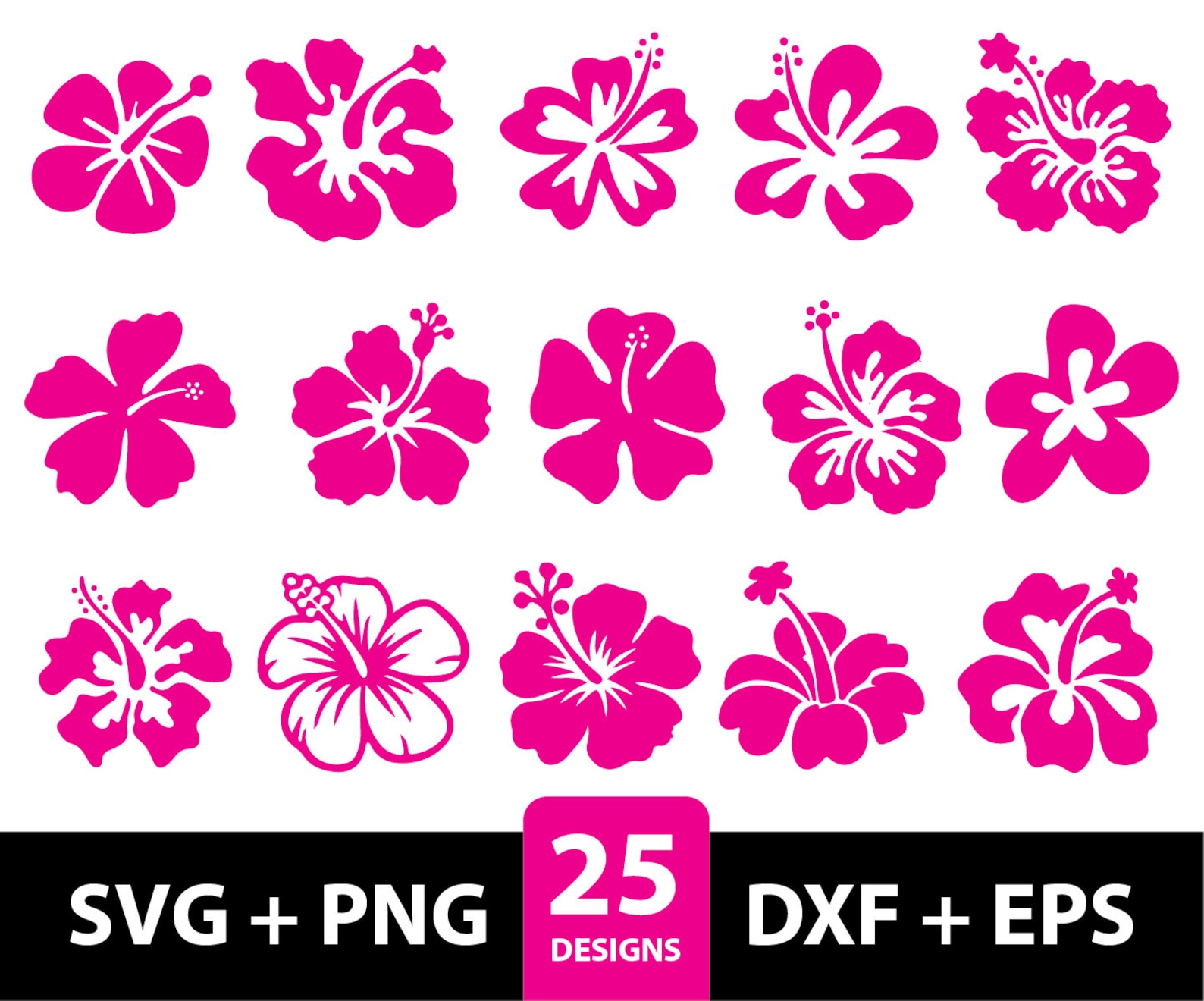 Hibiscus Flower Svg, Hibiscus Svg Bundle, Hawaiian Flower Svg, Hibiscus ...