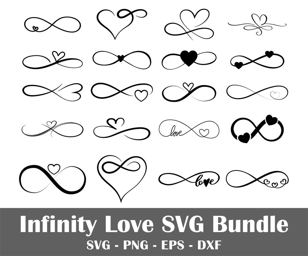 Infinite Love Svg Bundle, Love Svg, Heart Svg, Forever Infinity Love ...