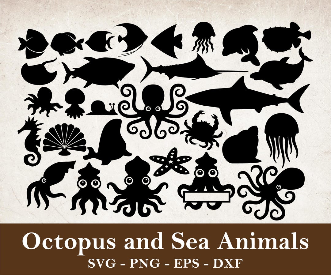 Animal Sea Svg Bundle, Ocean Animal Svg, Underwater Sea World Svg ...