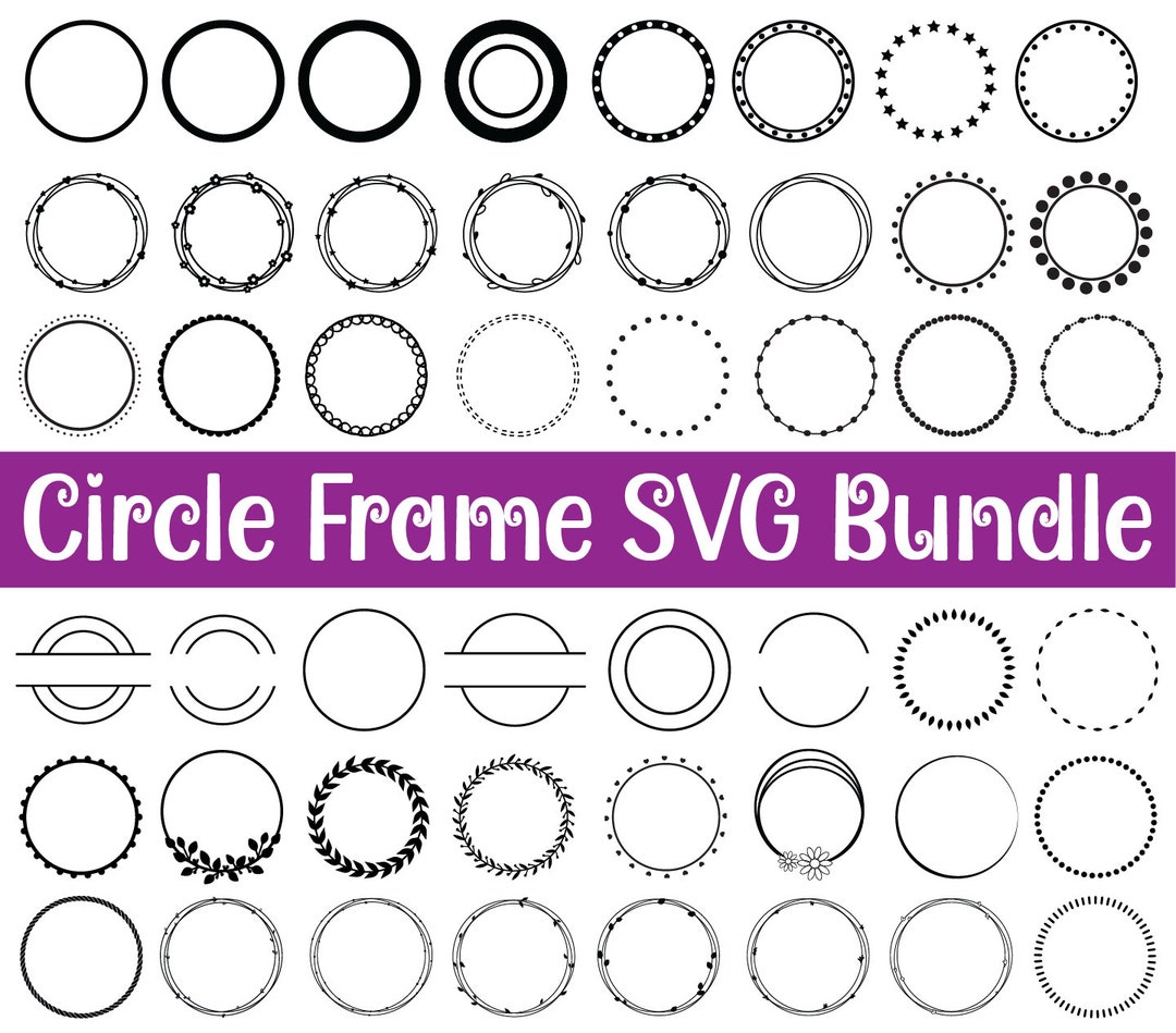 Circle Frame SVG, Cirlce SVG, Double Circle Frame SVG, Round Frame Svg ...