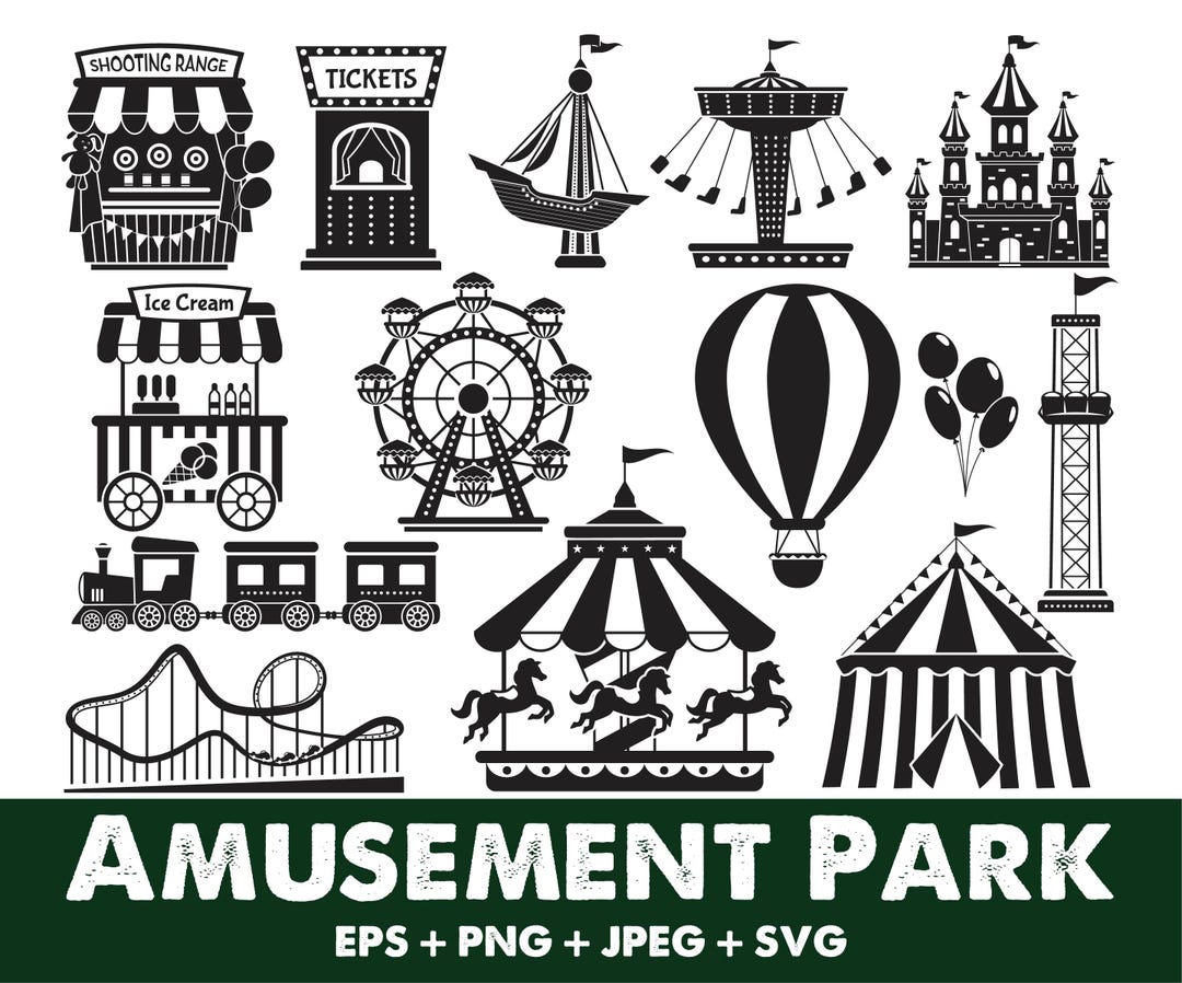 Amusement Park Svg Bundle, Theme Park Svg, Theme Park Vacation, World ...