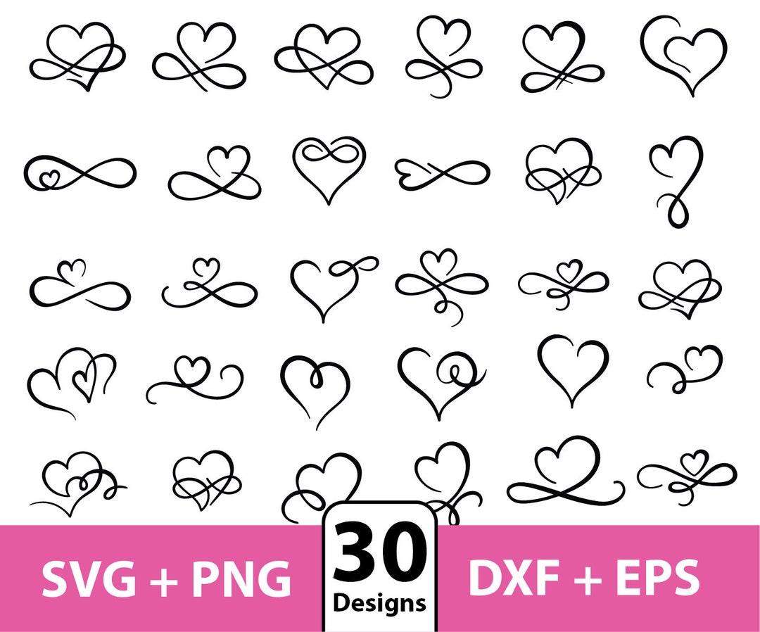 Heart Svg Bundle, Doodle Heart Bundle Svg, Open Heart Svg, Valentine ...