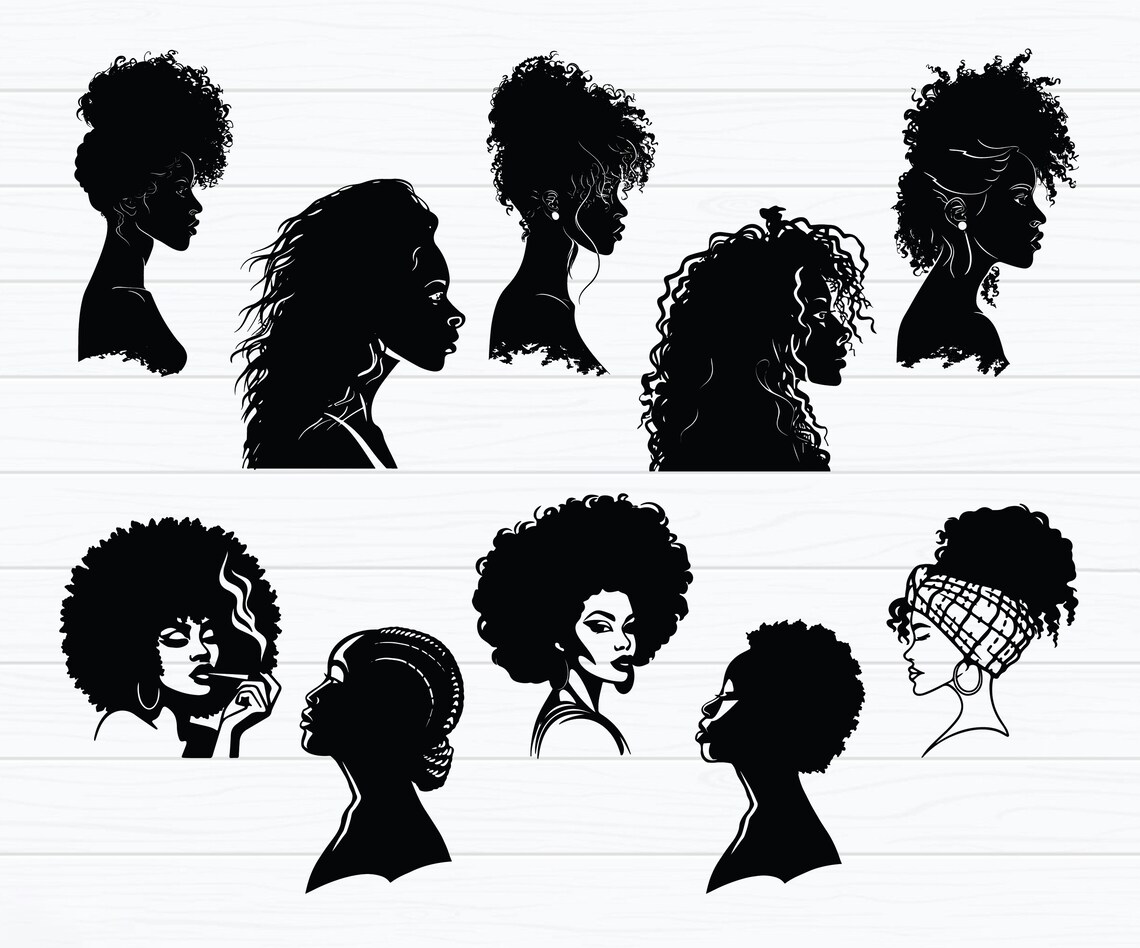 Afro Women Svg Bundle, Afro Women Svg, Afro Women Cricut, Afro Women ...