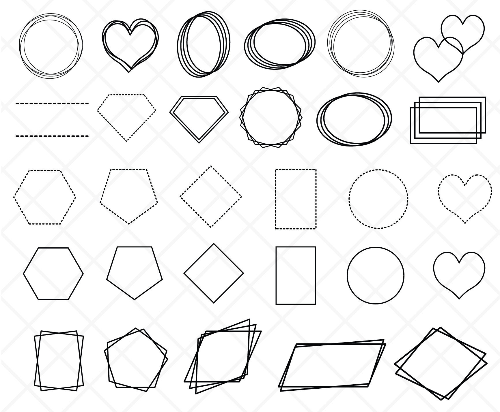 Double Frames Svg, Decorative Elements Svg, Ornaments Svg, Round Double ...