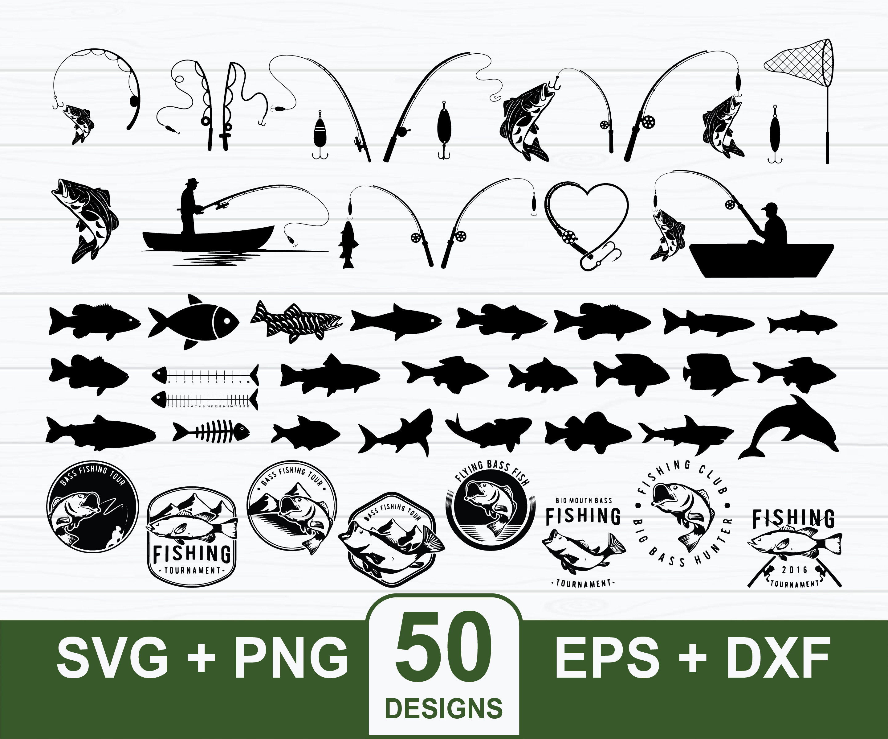 Fishing Svg Bundle, Fish Svg Bundle, Fishing Cut File, Fishing ...