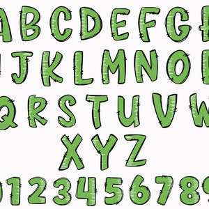 Doodle Alphabet Bundle, Back to School Doodle Alphabet Bundle Png ...