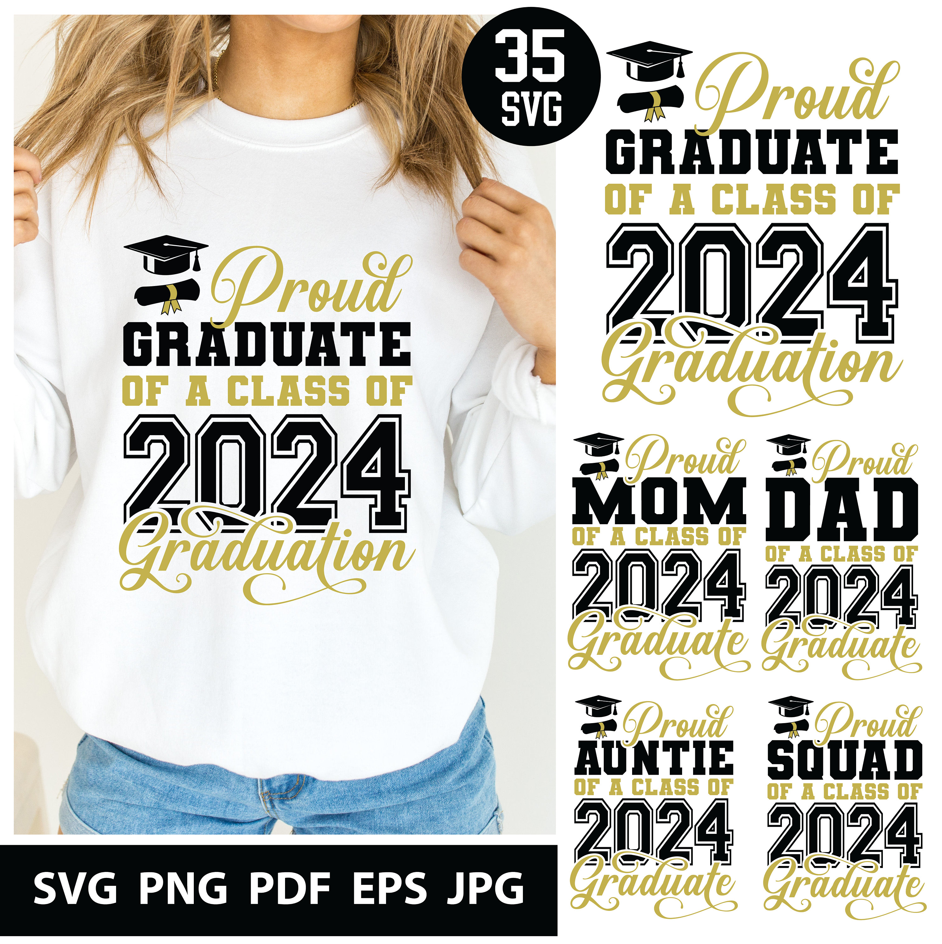 35 Class of 2024 Graduate Svg Bundle, Proud Mom of 2024 Graduate SVG ...