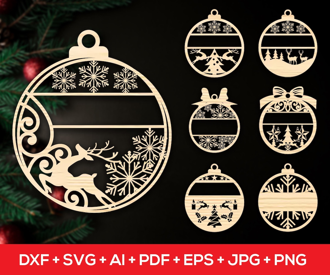 10 Christmas Ornaments Svg Bundle, Custom Name Christmas Ornaments Svg ...