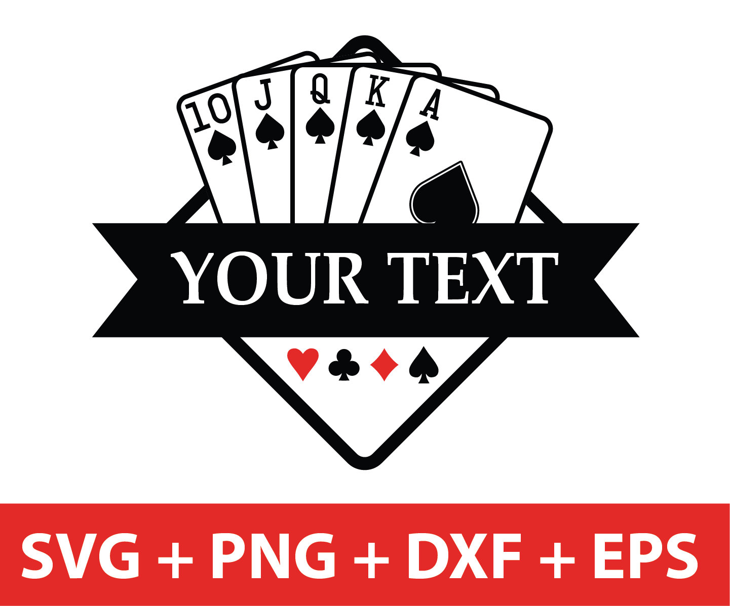 Royal Flush Spade Svg, Royal Flush Clipart, Poker Cards Vector, Royal ...