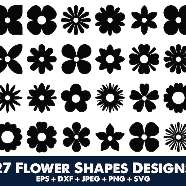 Flower Shapes Svg - Etsy