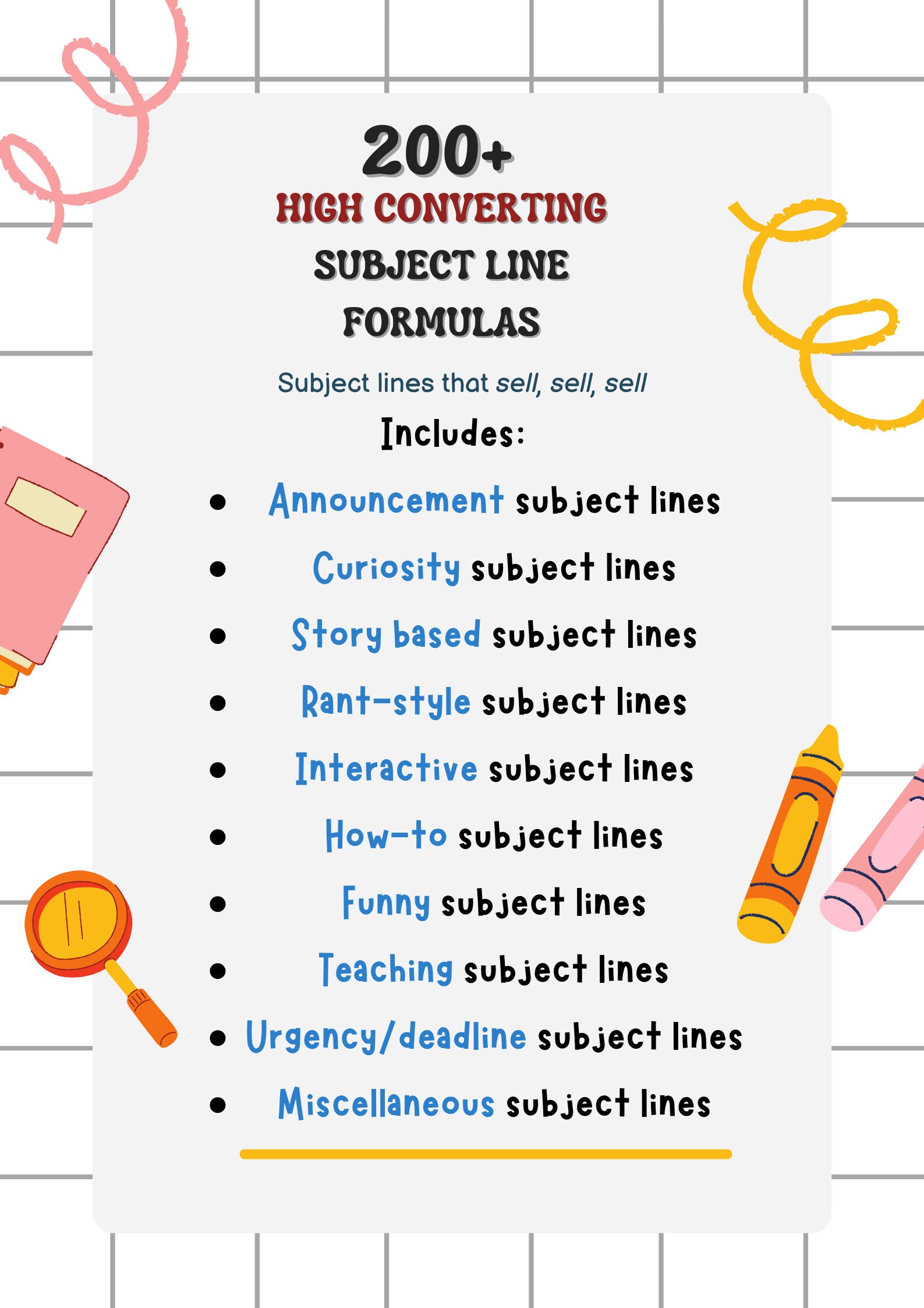 200+ Email Subject Line Templates, Copywriting Guide, Marketing Copy ...