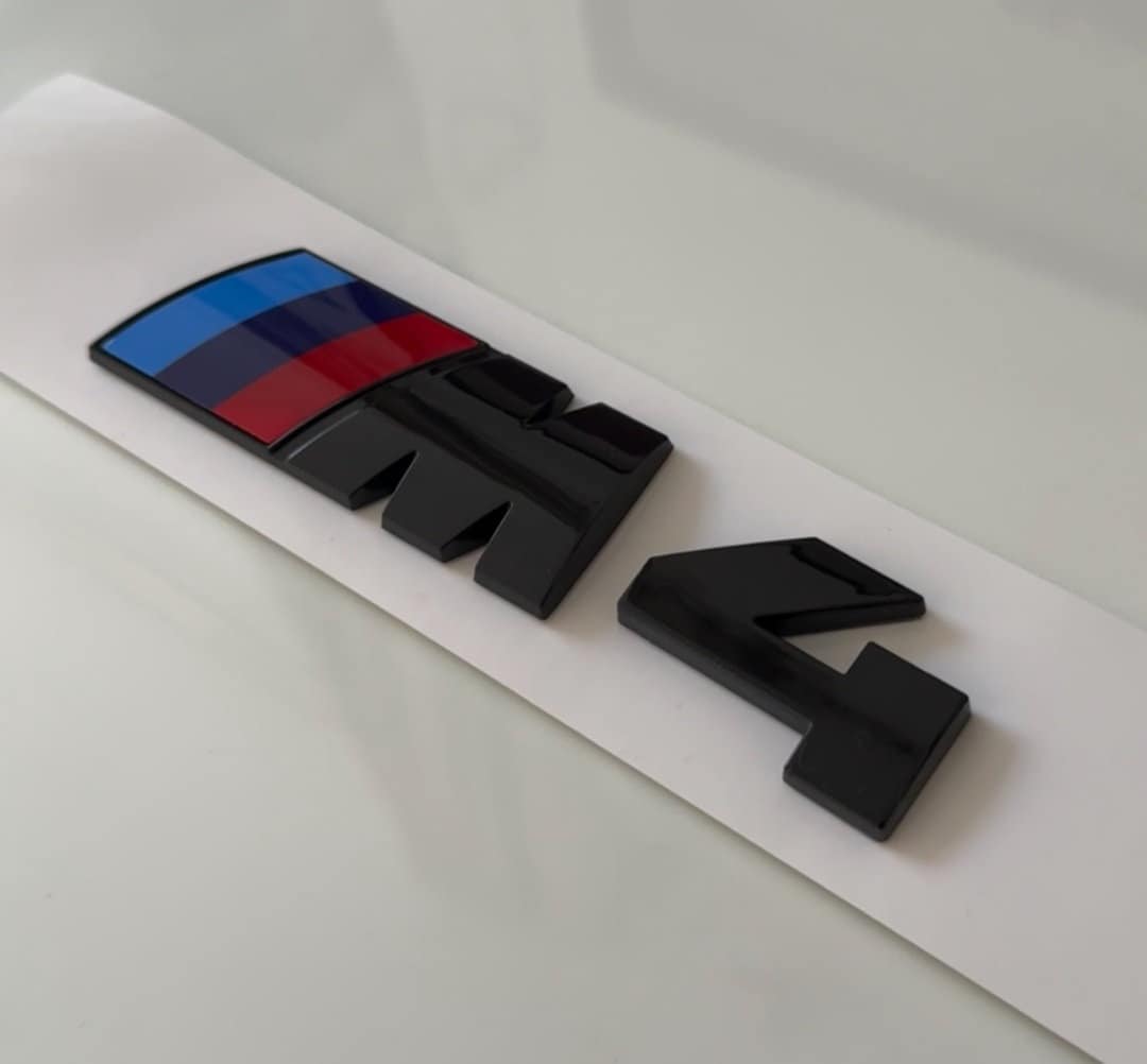 BMW M4 Logo Badge Gloss Black Adhesive Sticker Car Suitable for All ...