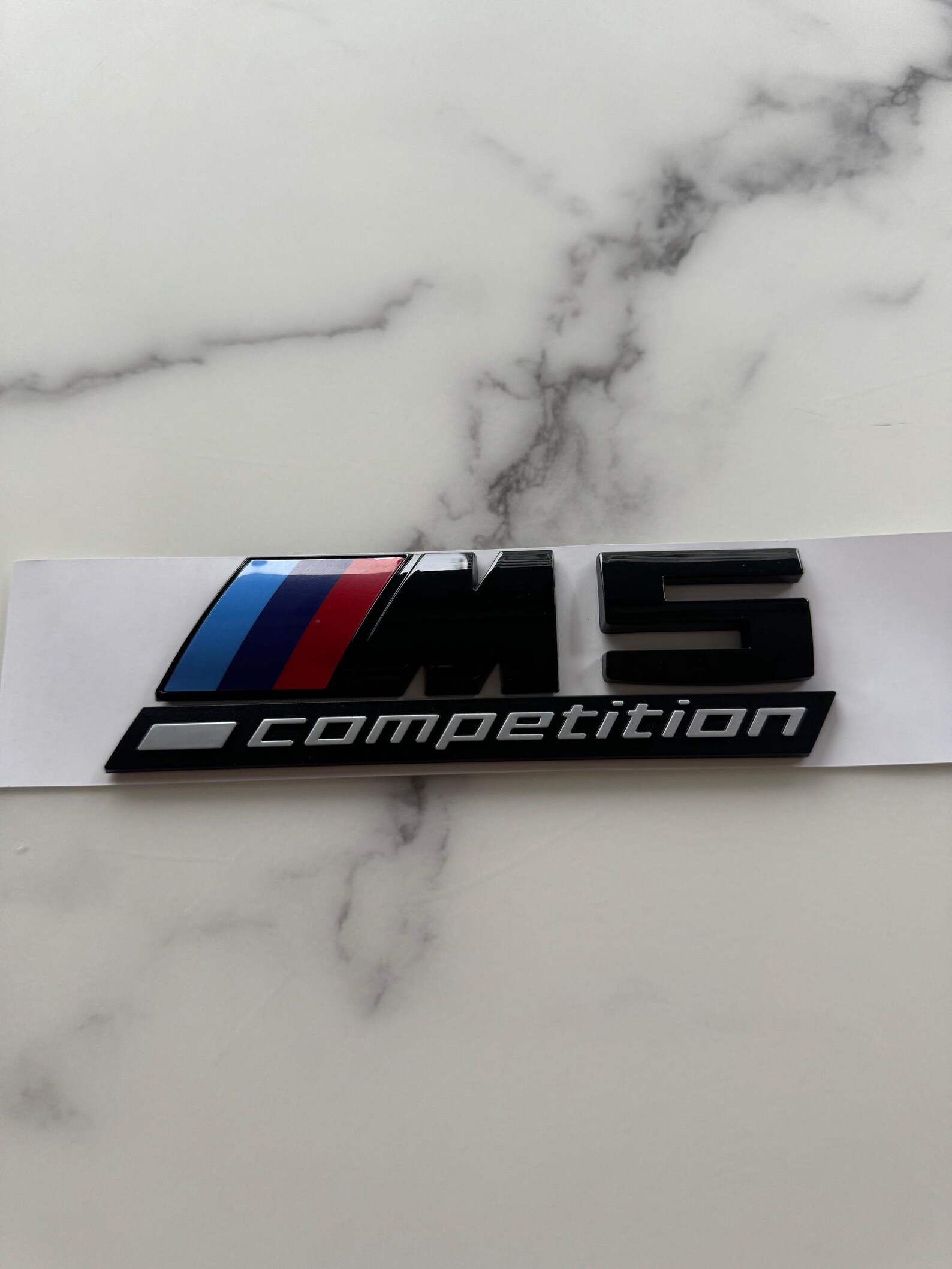 BMW M5 Competition Logo Badge Gloss Black Adhesive Sticker Car Suitable ...