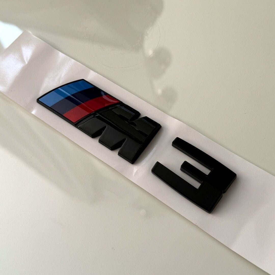 BMW M3 Logo Badge Gloss Black Adhesive Sticker Car Suitable for All ...