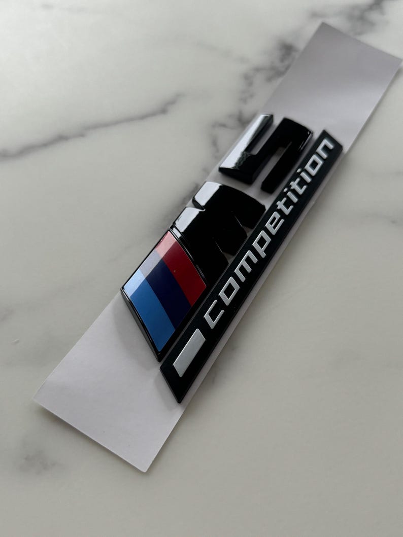 BMW M5 Competition Logo Badge Gloss Black Adhesive Sticker Car Suitable ...
