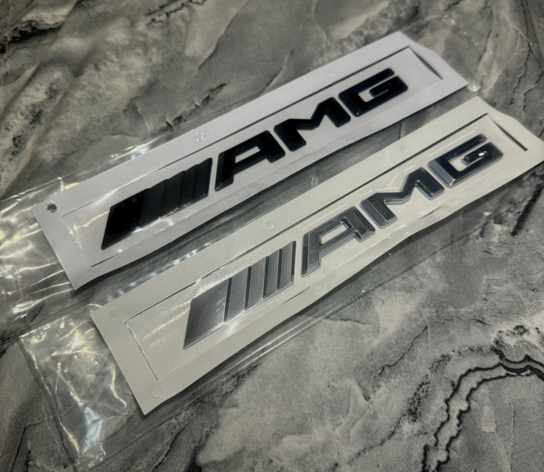 Mercedes Benz AMG New Style Rear Trunk Boot Logo Emblem Gloss Black ...