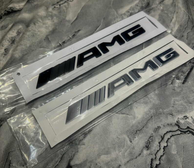 Mercedes Benz AMG New Style Rear Trunk Boot Logo Emblem Gloss Black ...