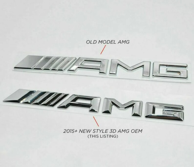 Mercedes Benz AMG New Style Rear Trunk Boot Logo Emblem Gloss Black ...