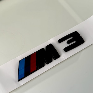 BMW M3 Logo Badge Gloss Black Adhesive Sticker Car Suitable for All ...