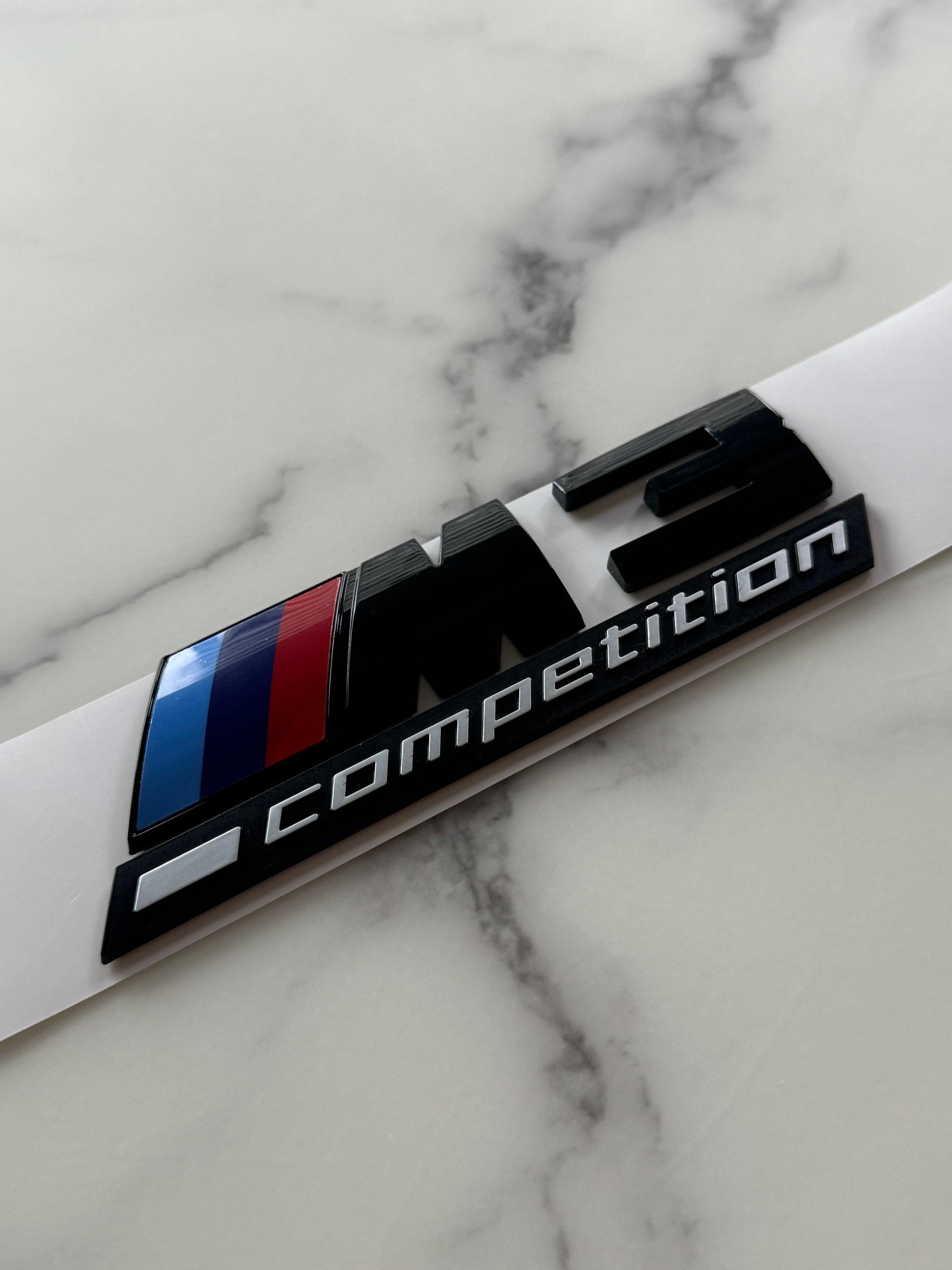 BMW M3 Competition Logo Badge Gloss Black Adhesive Sticker Car Suitable ...
