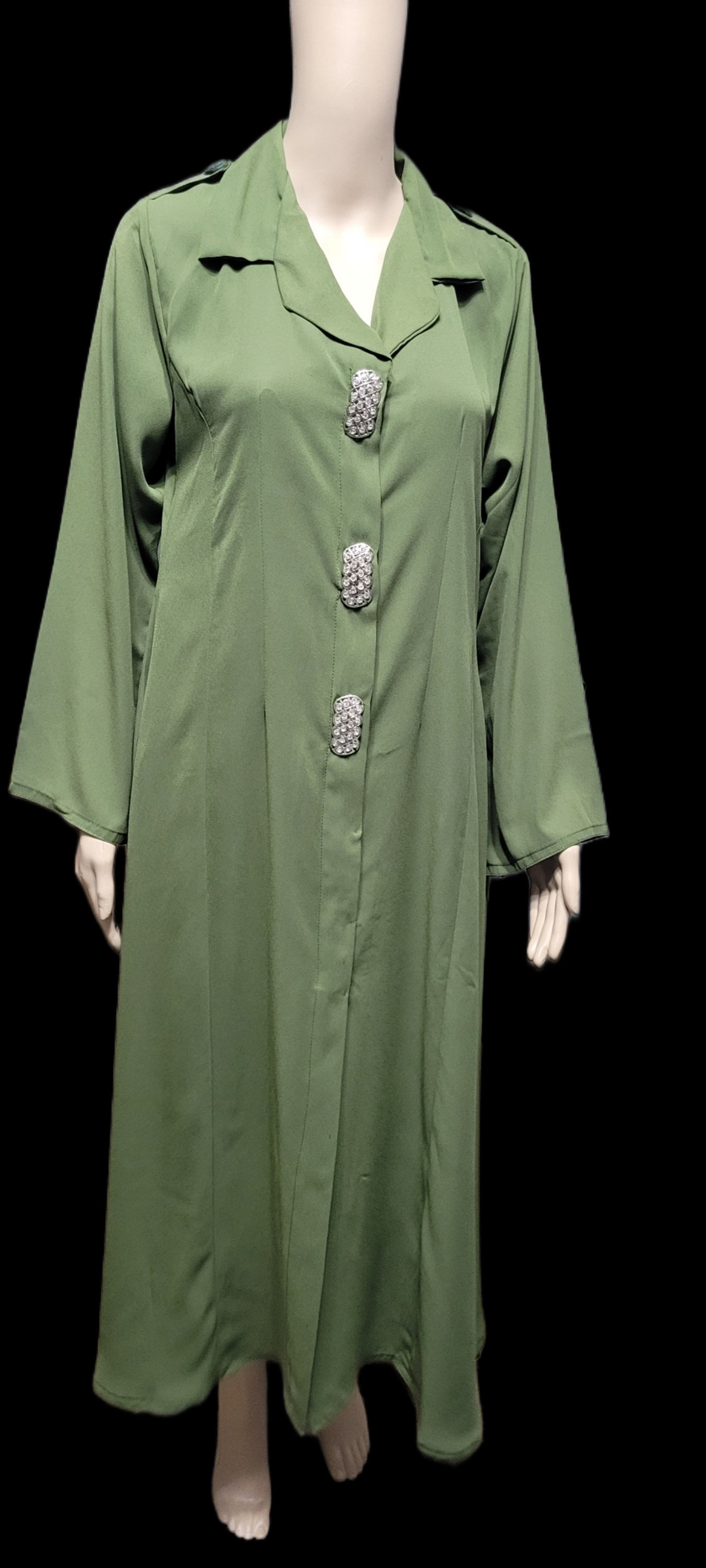 Modern Style Coat Burqa Long Dress With Fancy Buttons, Muslim Abaya ...