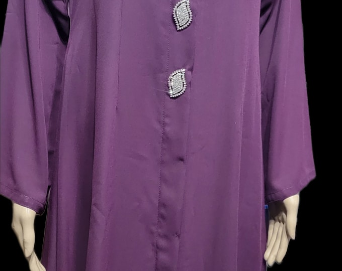 Modern Style Coat Burqa Long Dress Muslim Abaya Purple Color, Pakistani ...