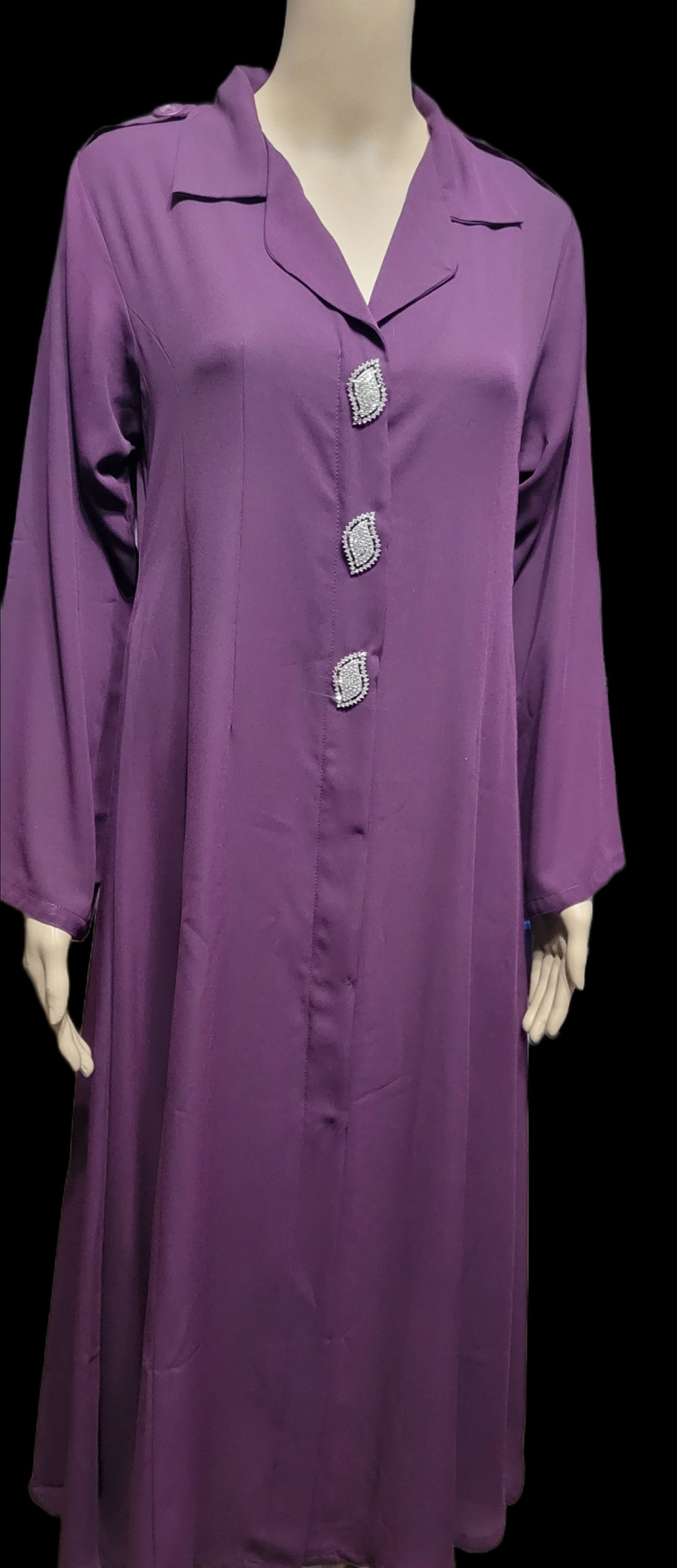 Modern Style Coat Burqa Long Dress Muslim Abaya Purple Color, Pakistani ...