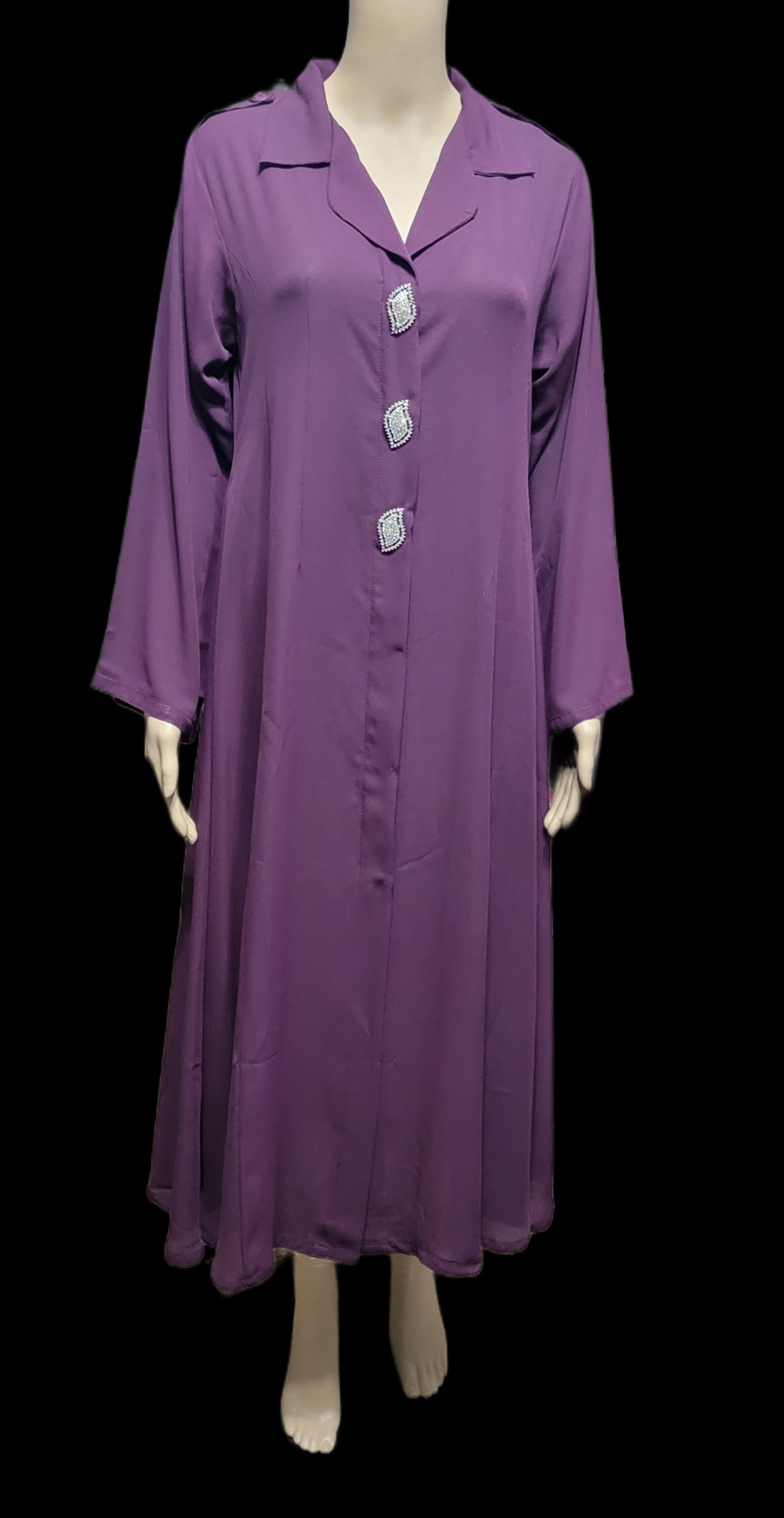 Modern Style Coat Burqa Long Dress Muslim Abaya Purple Color, Pakistani ...