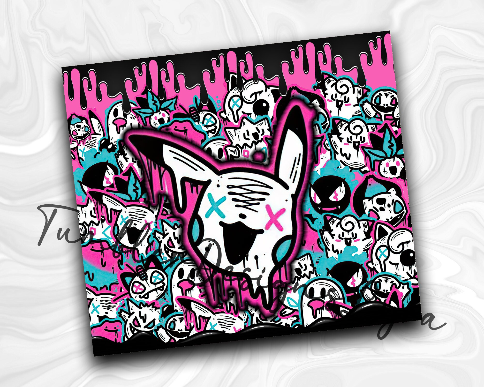 Trippy Pokemon Tumbler Wrap Trippy Tumbler Wrap Pikachu - Etsy