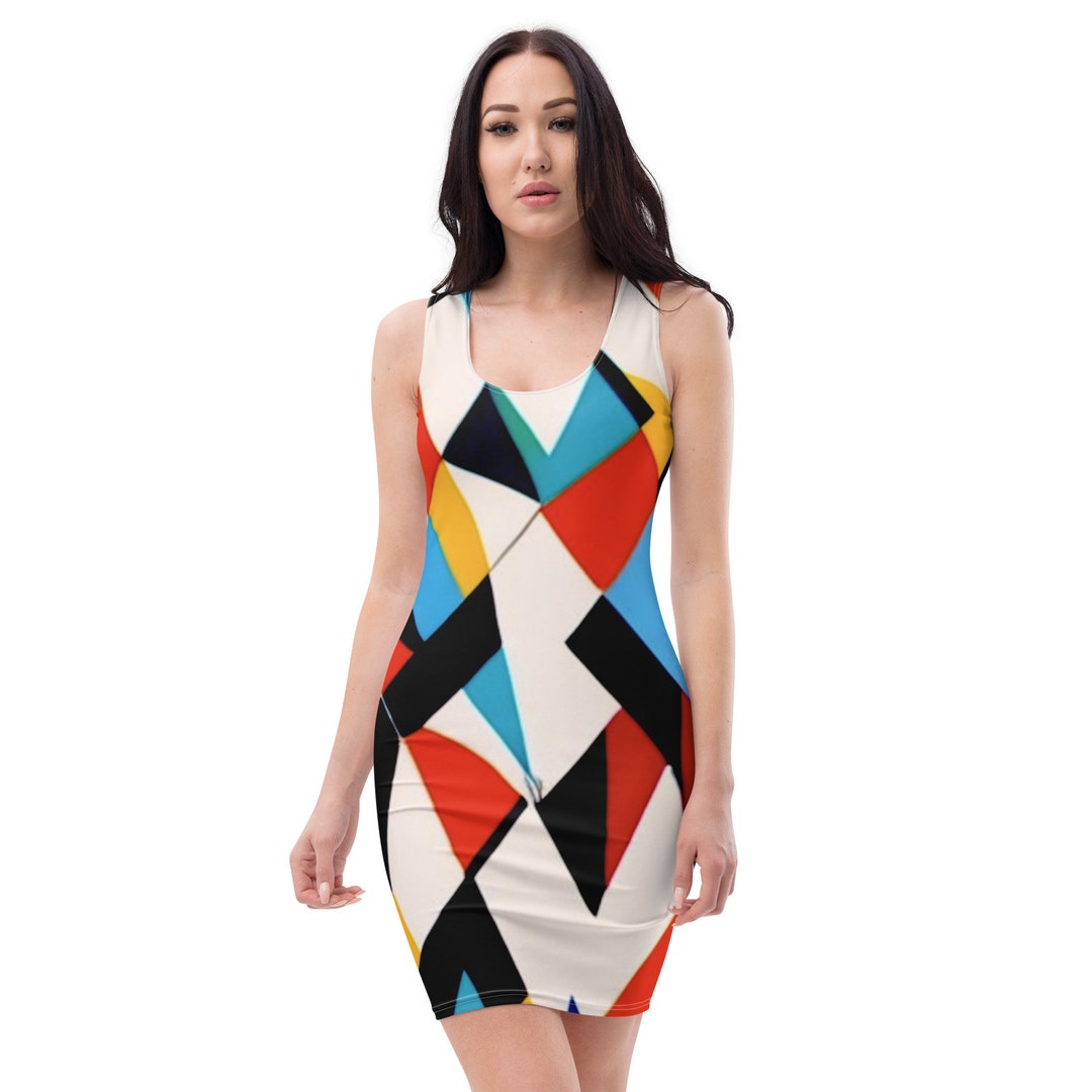 Comfy Feel Bodycon Dress Abstract Design Inspired by Salvador Dali ...