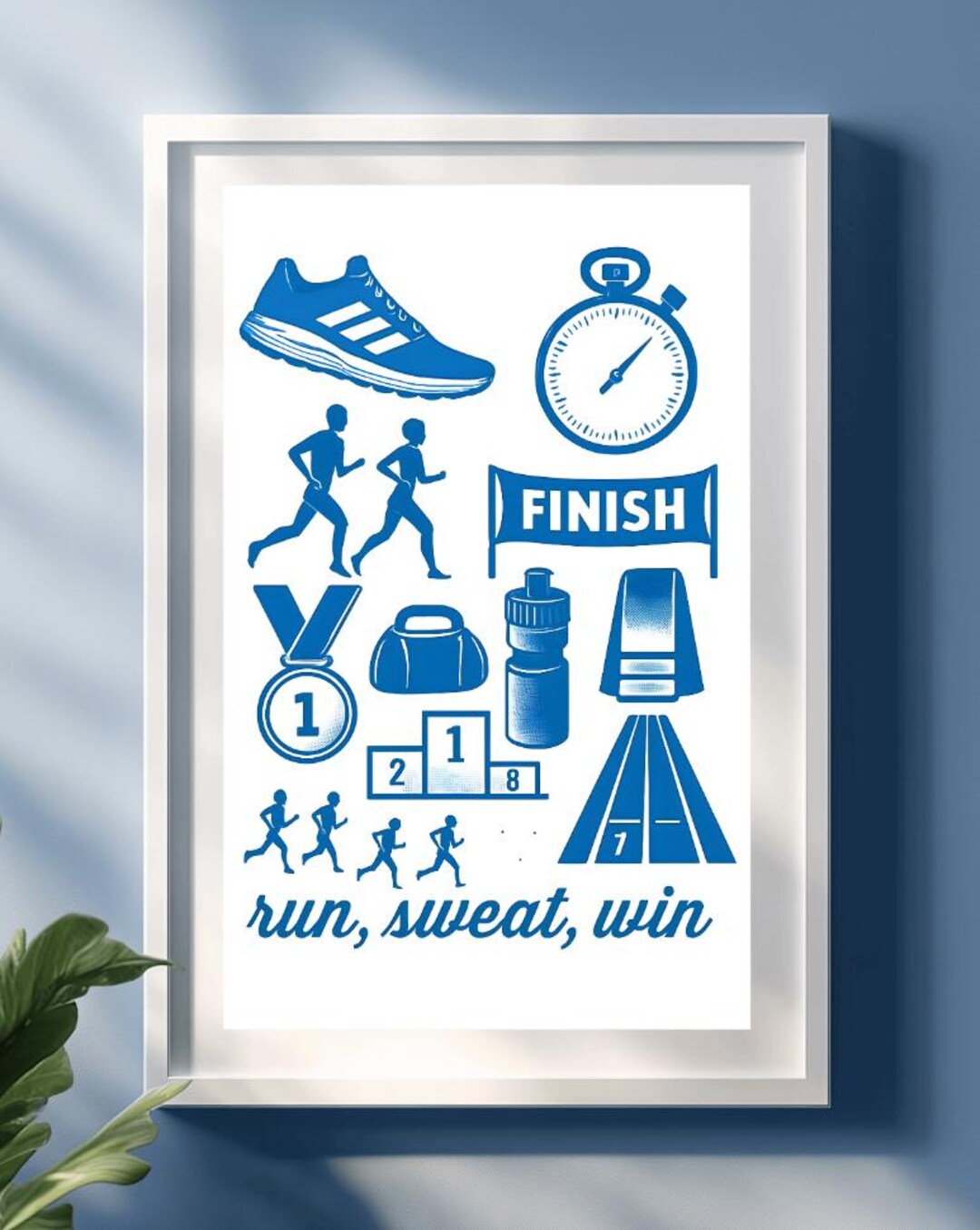 Run Sweat Win Printable Poster | Motivational Running Wall Art | Runner ...