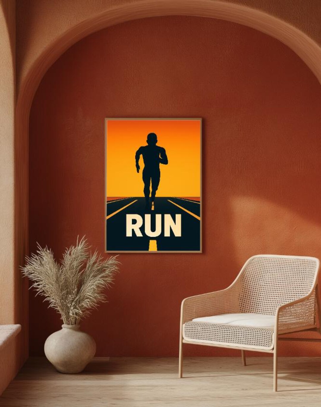 RUN Motivational Running Poster | Digital Download | Bold Fitness Wall ...