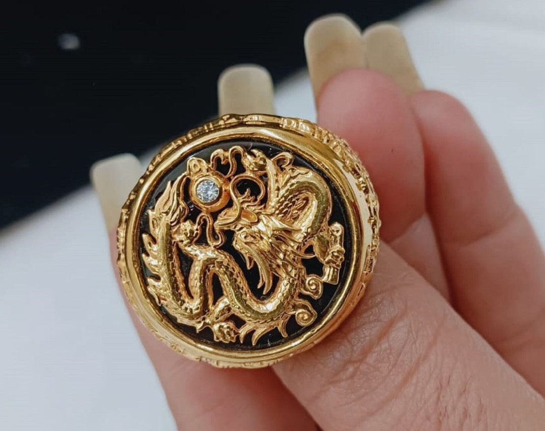 Flying Dragon Ring, Sterling Silver 925 Celtic Fantasy Style Ring ...