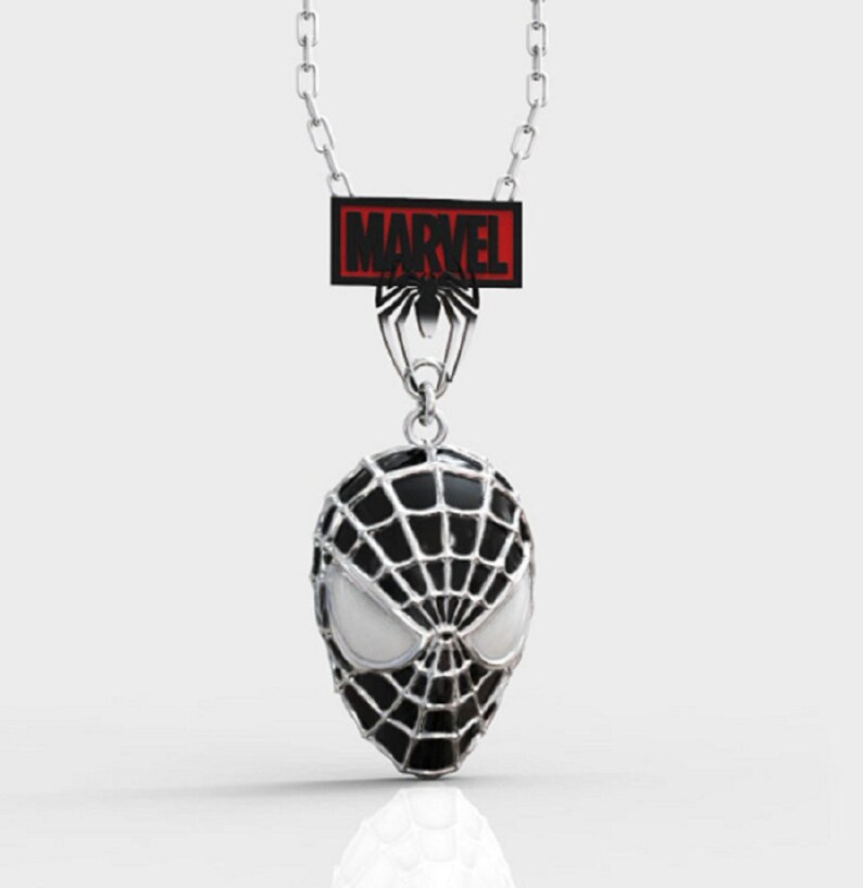 Spider Man Pendant,925 Sterling Silver Ring, Vintage Spiderman Mask ...