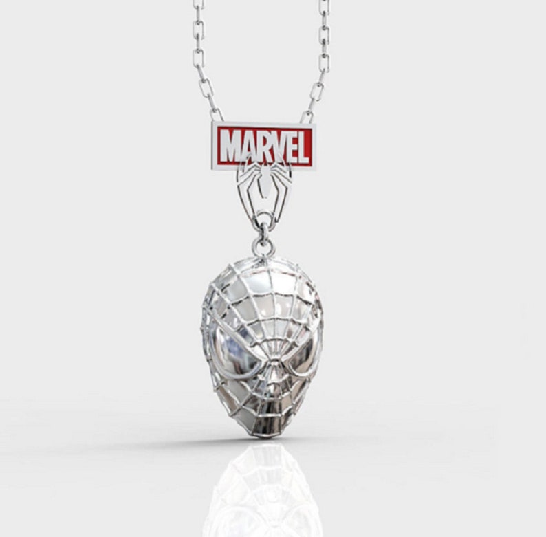 Spider Man Pendant,925 Sterling Silver Ring, Vintage Spiderman Mask ...